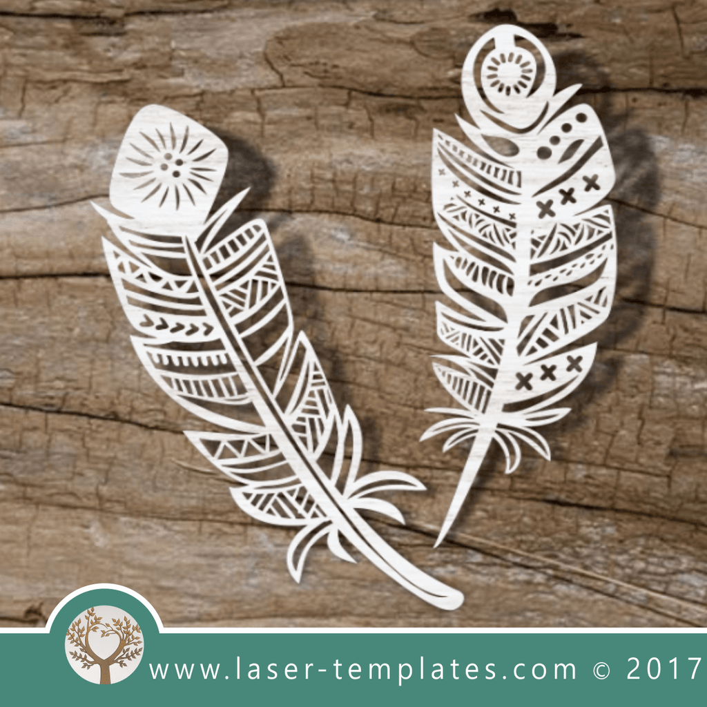 Laser cut Feather template. Online store for laser cut patterns. Free ...