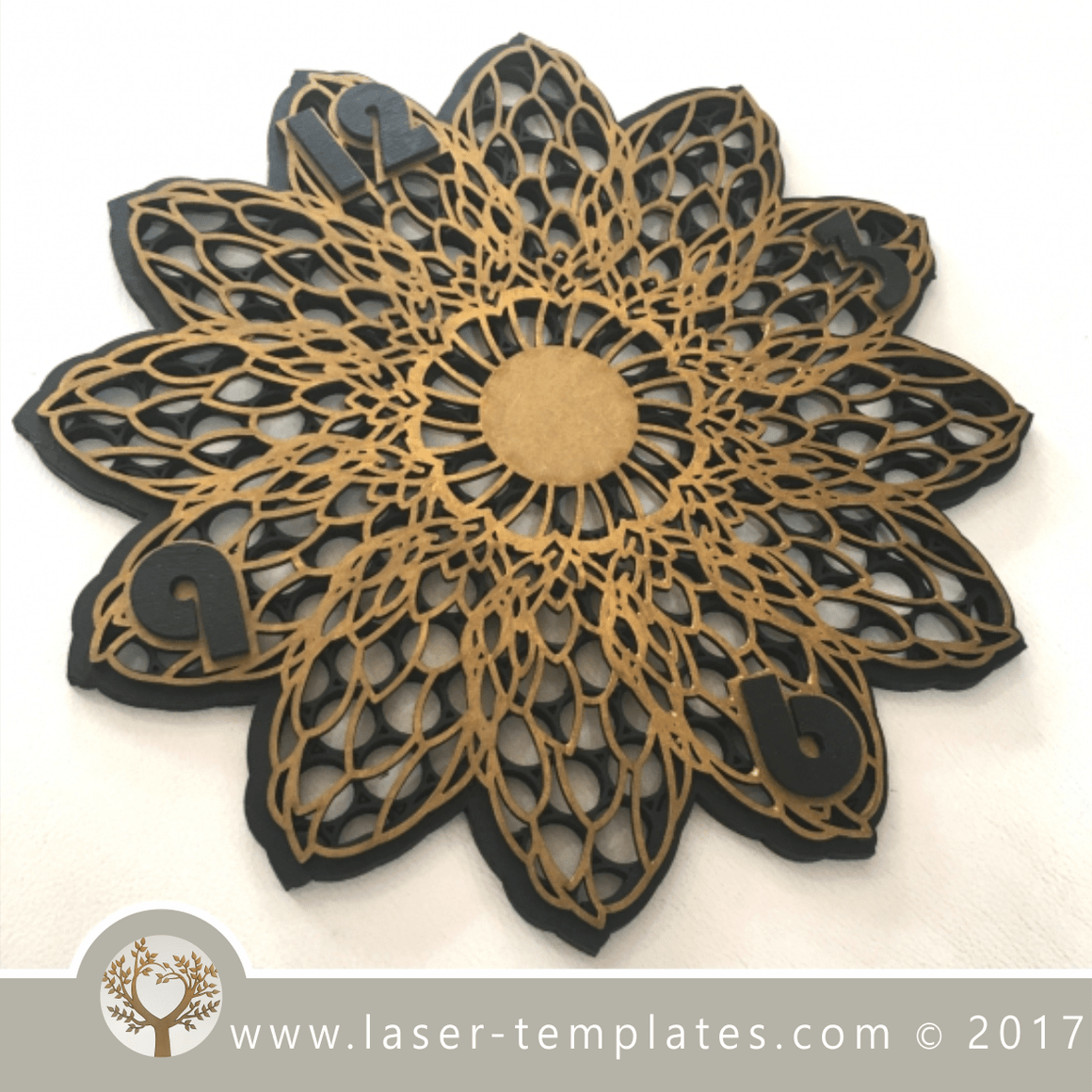 Layer laser cut clock design template, online desing store downloads ...