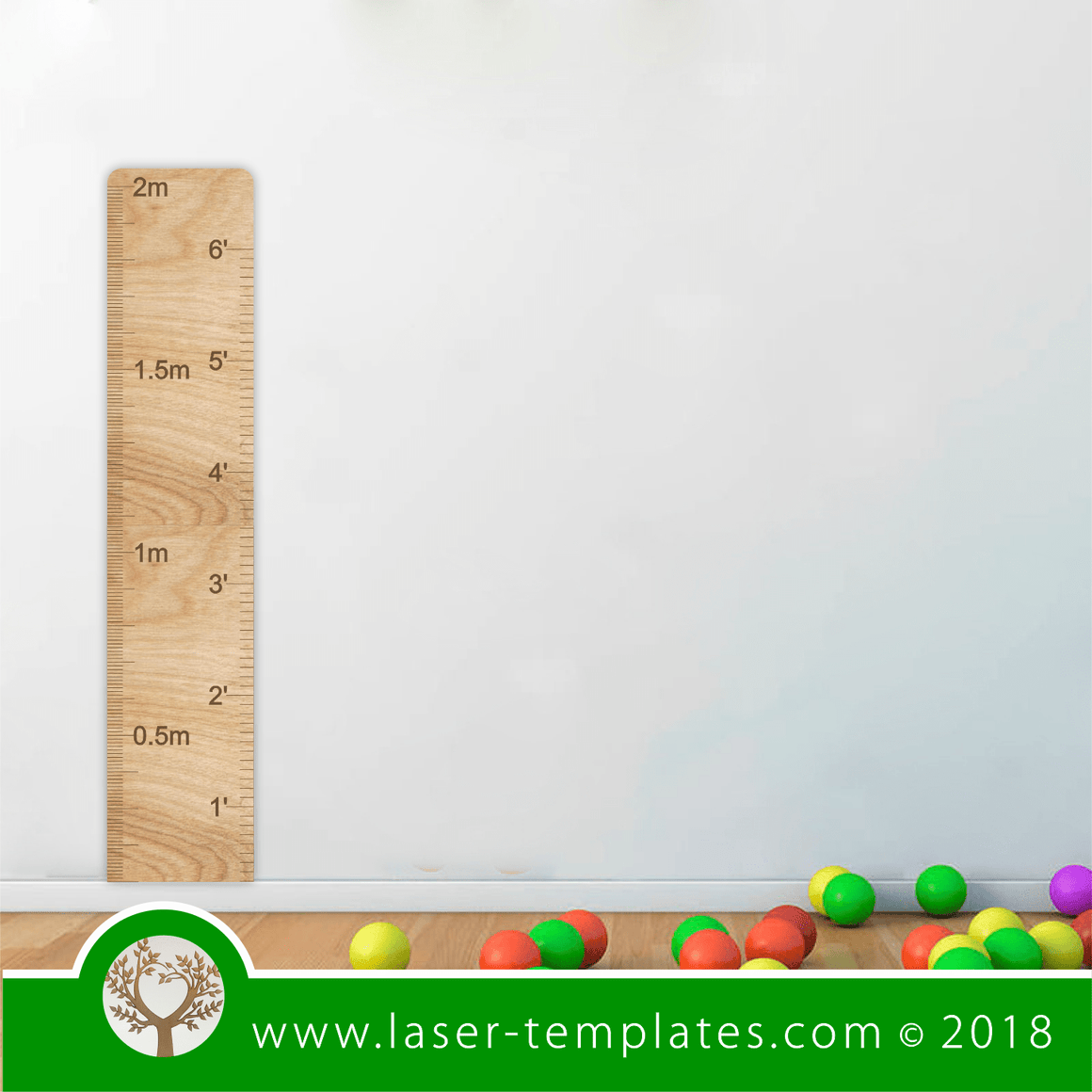 2 meter / 6 Foot Height Chart – Laser Ready Templates