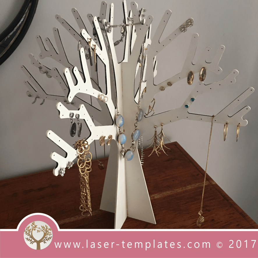 Laser Cut Tree Jewelry Stand Template, Download Vector Designs. – Laser ...