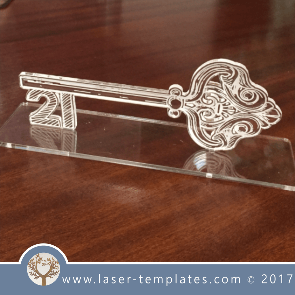 21st birthday key template. Laser cut online store – Laser Ready Templates
