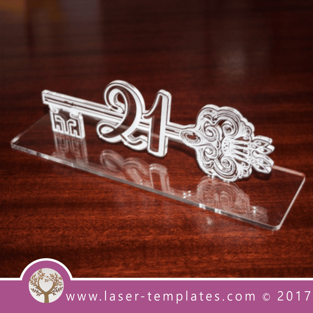21st birthday key template. Laser cut online store – Laser Ready Templates