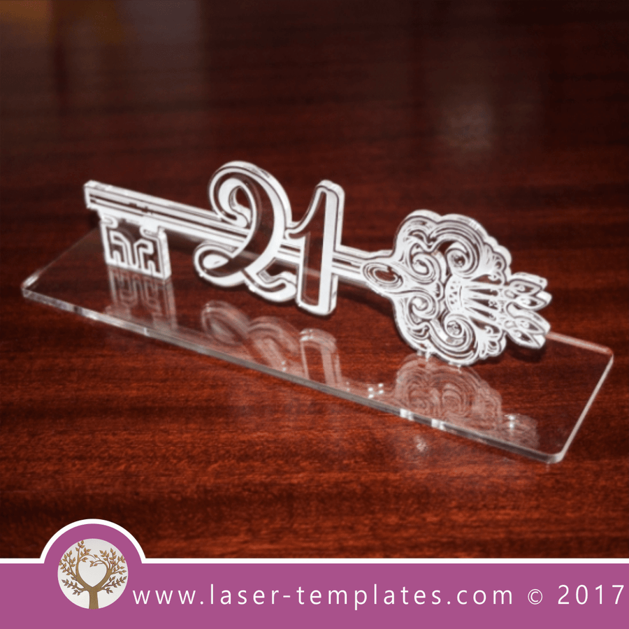 21st birthday key template. Laser cut online store – Laser Ready Templates