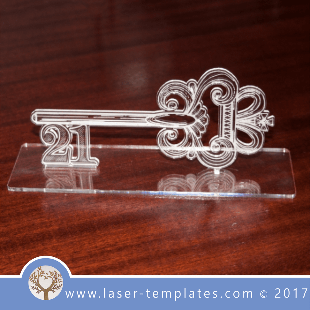 21st birthday key template. Laser cut online store – Laser Ready Templates