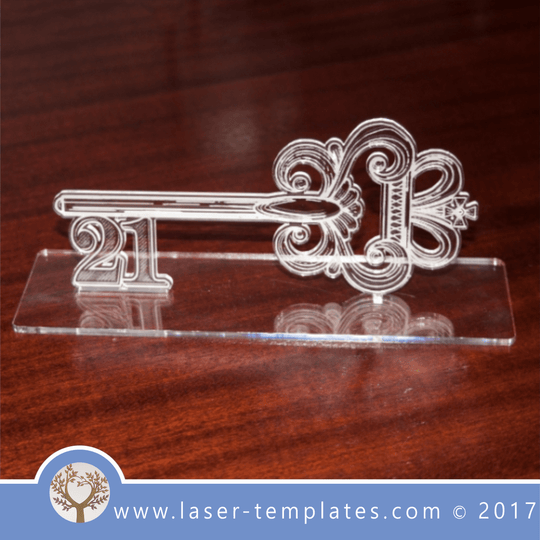 21st birthday key template. Laser cut online store – Laser Ready Templates