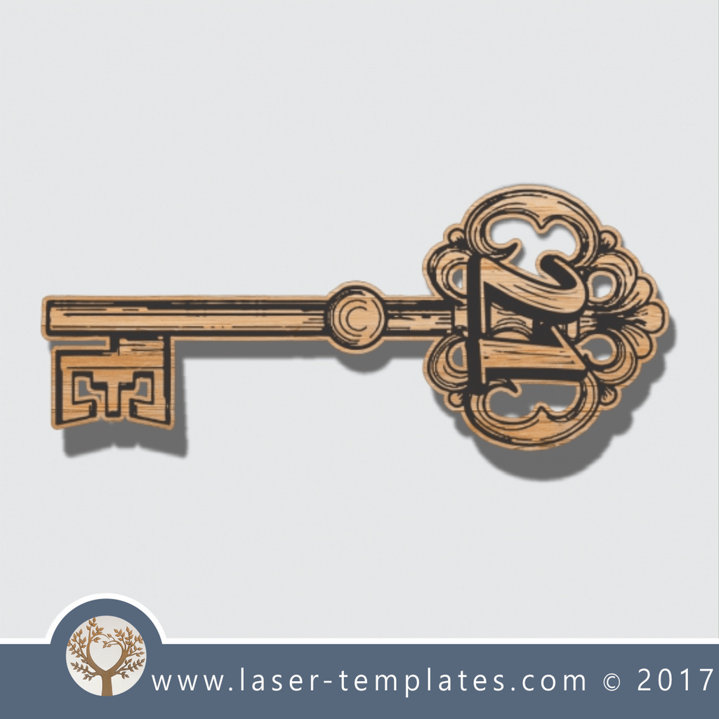 21st key template, wooden laser cut key. Online store download. – Laser ...
