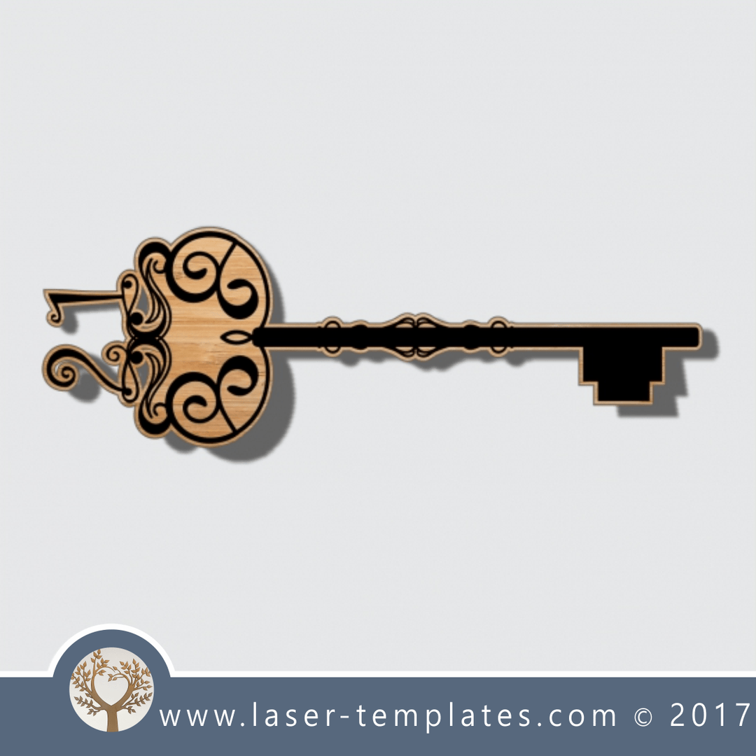 21st key template, wooden laser cut key. Online store download. – Laser ...