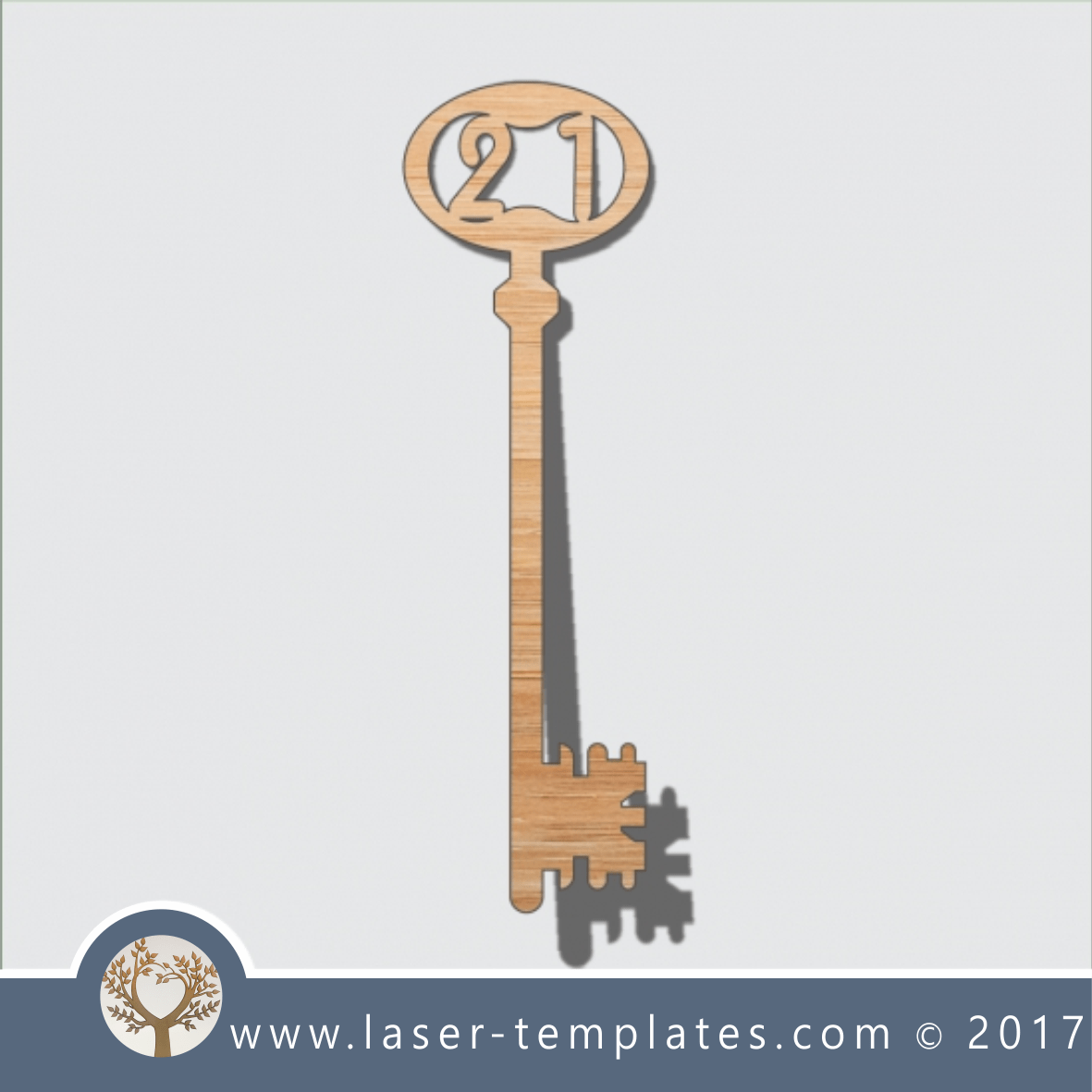 21st key template, wooden laser cut key. Online store download. – Laser ...