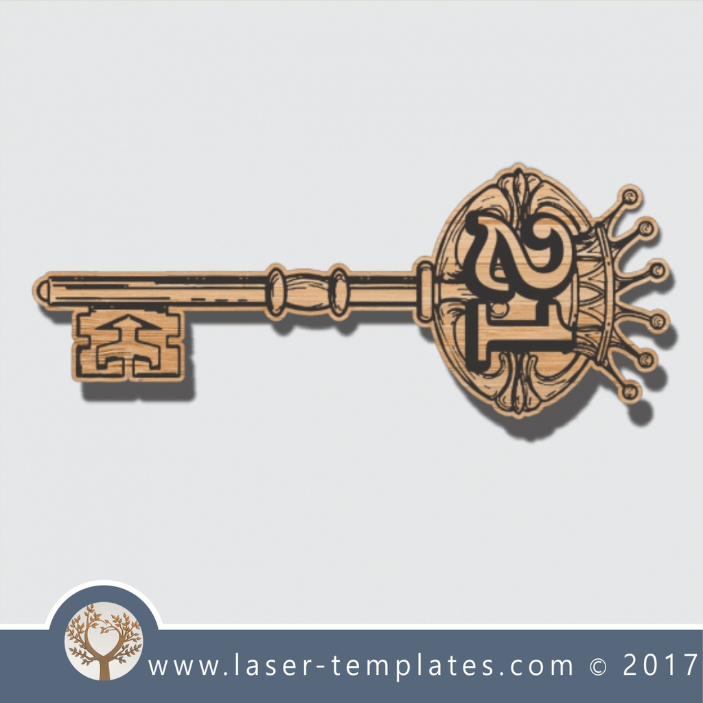 21st key template, wooden laser cut key. Online store download. – Laser ...