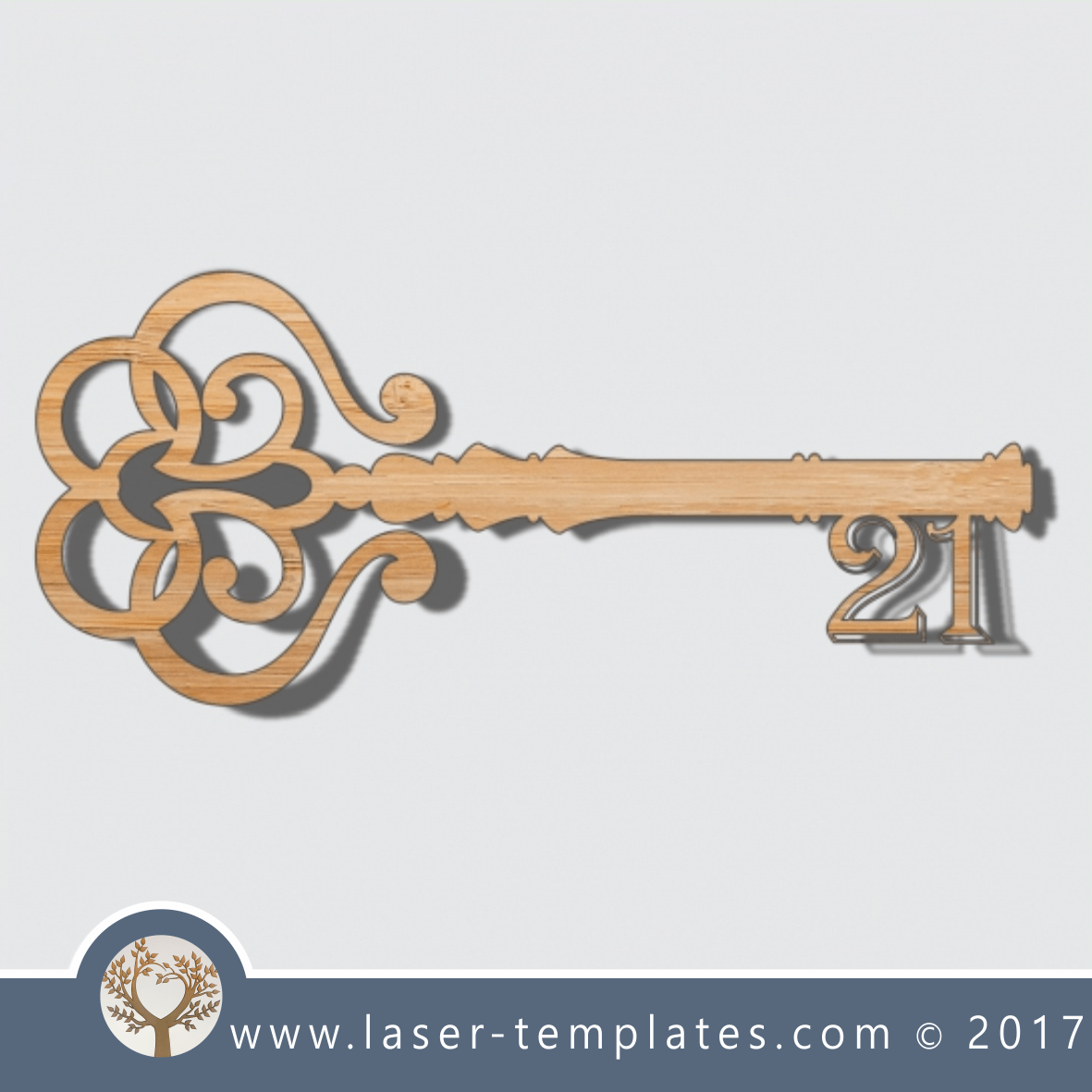 21st key template, wooden laser cut key. Online store download. – Laser ...