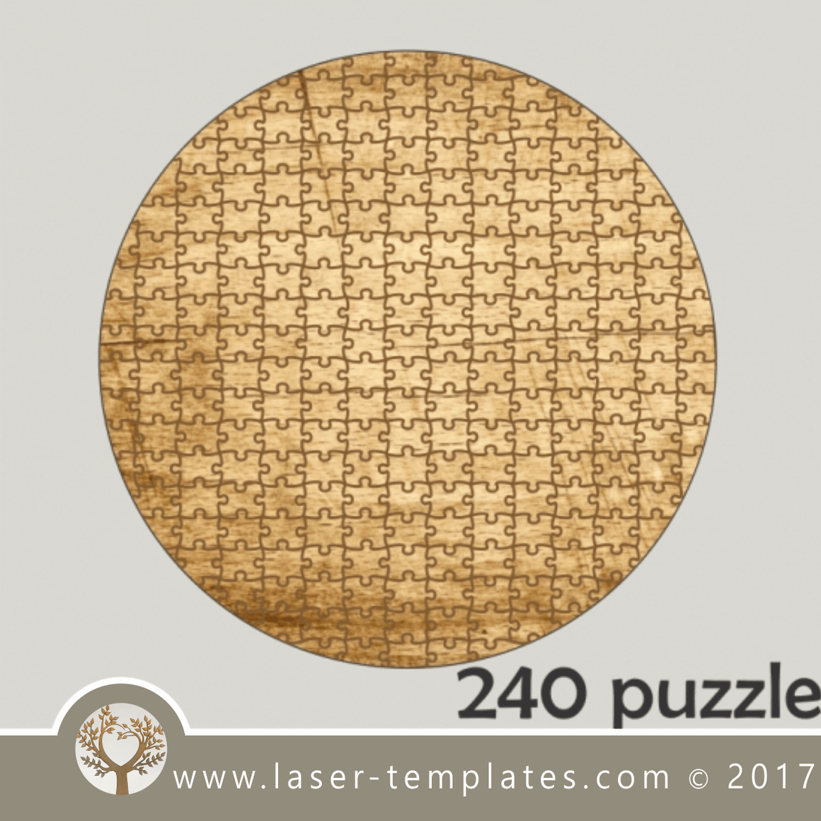 240 puzzle template, laser cut round puzzle pattern. Single line cut ...