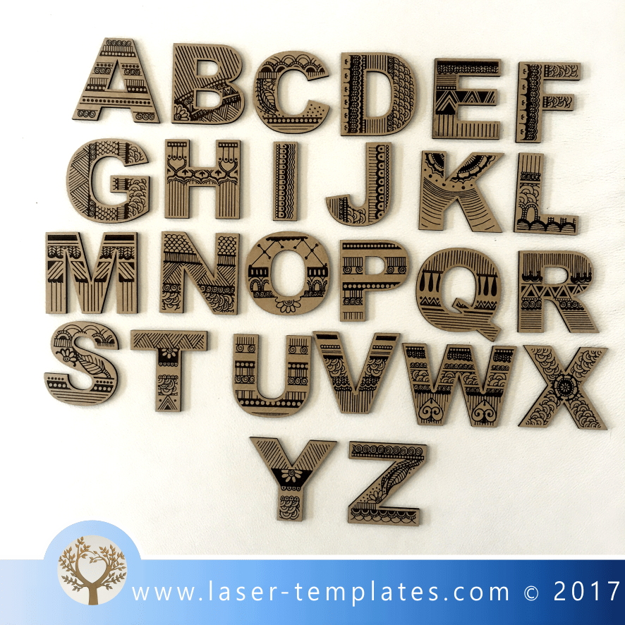 Laser Cut Hand Drawn Alphabet Letters Template, Download Vector Files ...