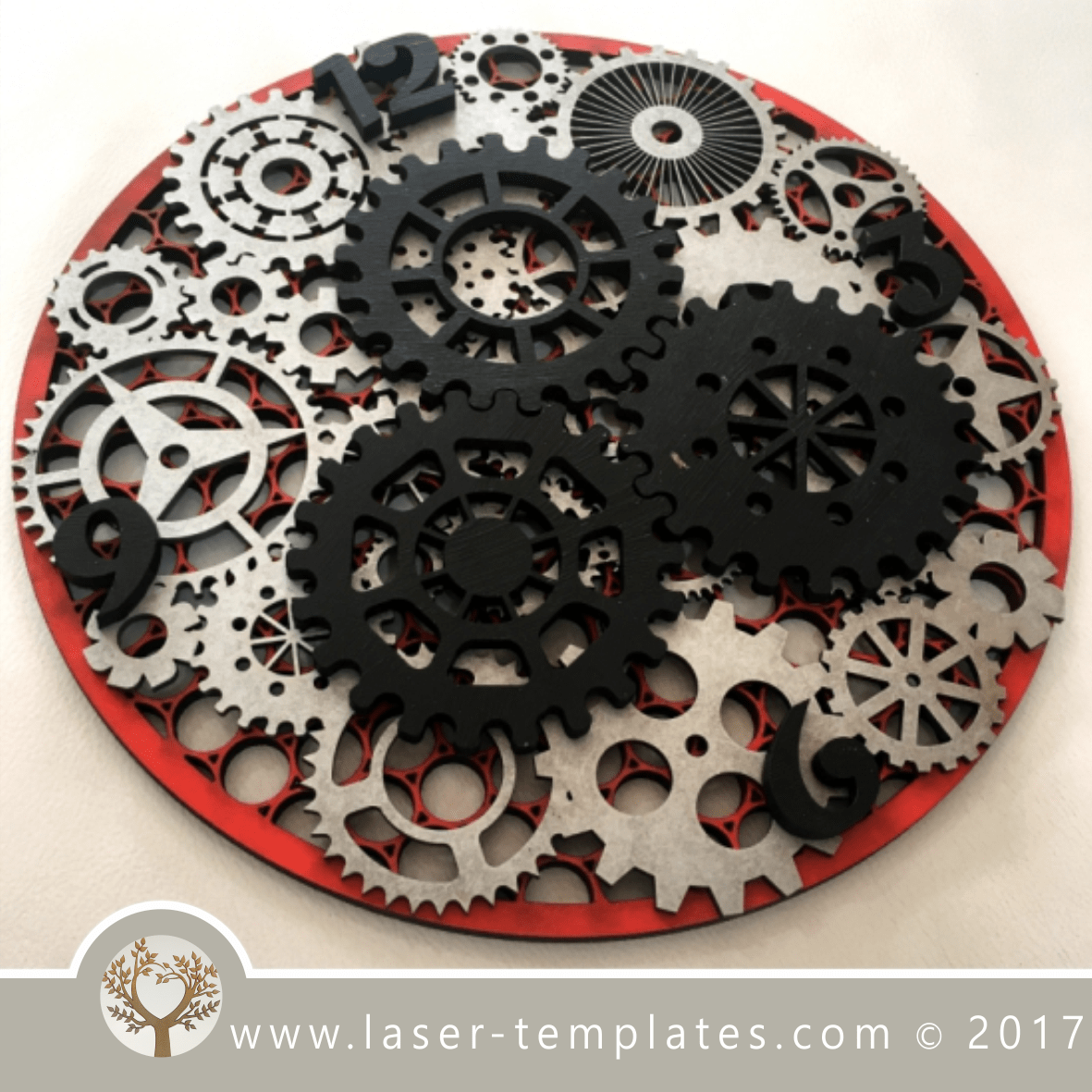 Layer laser cut clock design template, online desing store downloads ...