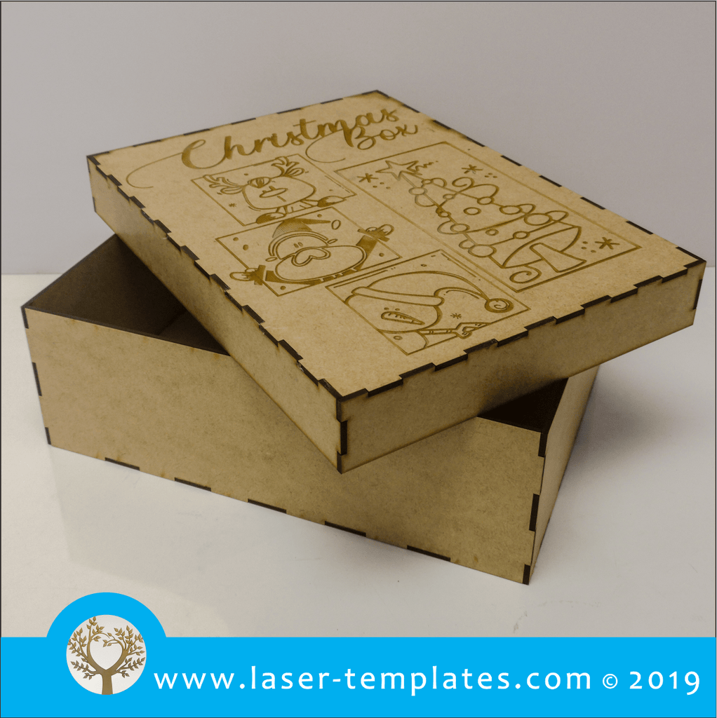 Laser cut template for 3D 3mm Christmas Shoe box – Laser Ready Templates