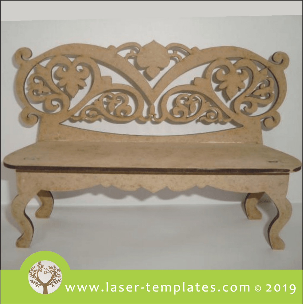 Laser cut template for 3D 3mm Fancy Bench – Laser Ready Templates