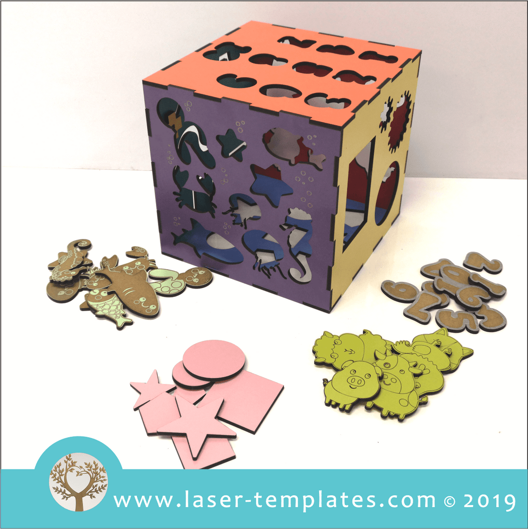 Laser cut template for 3D 3mm Kids Interactive Toy Box – Laser Ready ...