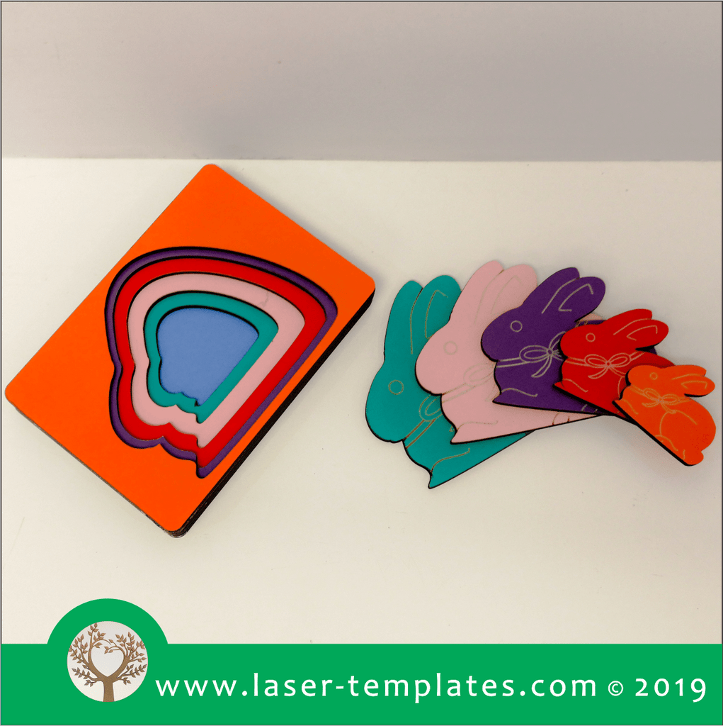 Laser cut template for 3D 3mm Kids Rabbit Puzzle – Laser Ready Templates