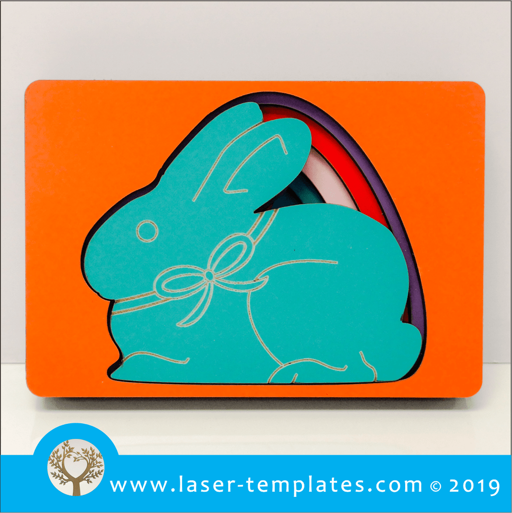 Laser cut template for 3D 3mm Kids Rabbit Puzzle – Laser Ready Templates