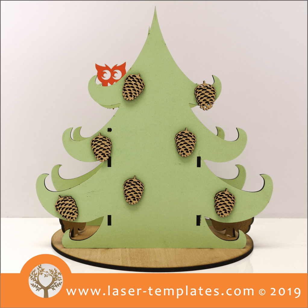 Laser cut template for 3D 3mm Pine Cone Tree Box – Laser Ready Templates