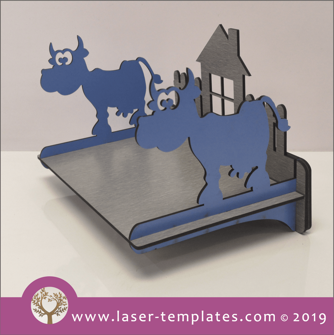 Laser cut template for 3D 6mm Kids Cow Shelf – Laser Ready Templates