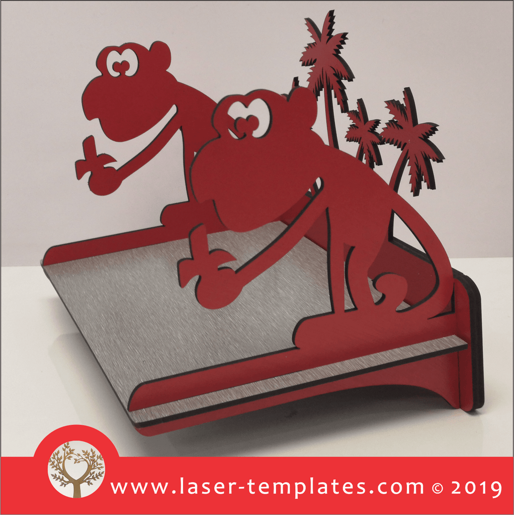 Laser cut template for 3D 6mm Kids Monkey Shelf – Laser Ready Templates