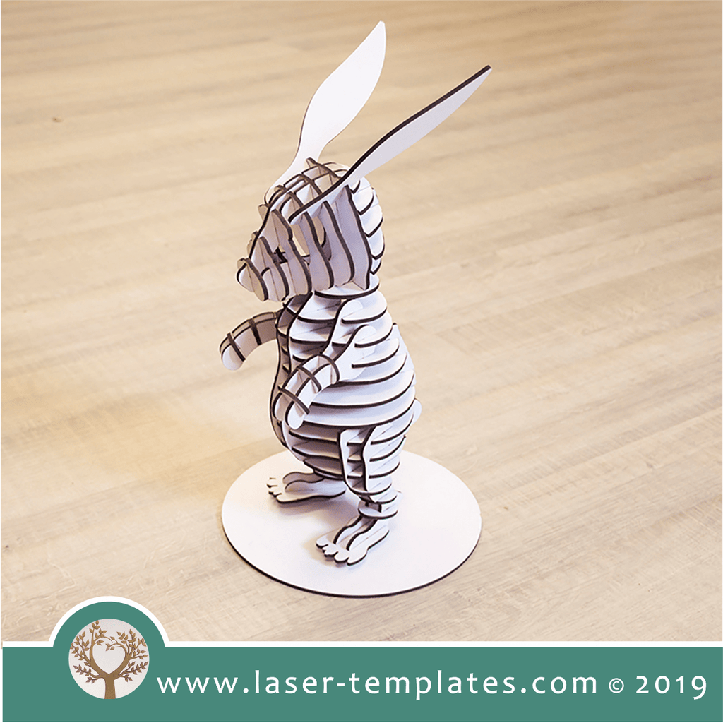 Laser cut template 3D Rabbit 3mm – Laser Ready Templates