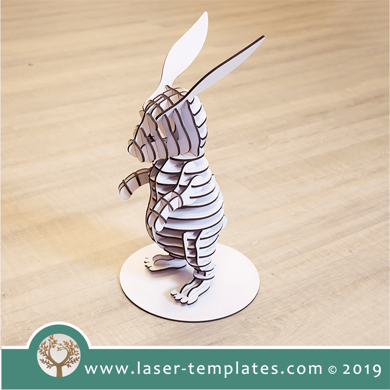 Laser cut template 3D Rabbit 3mm – Laser Ready Templates
