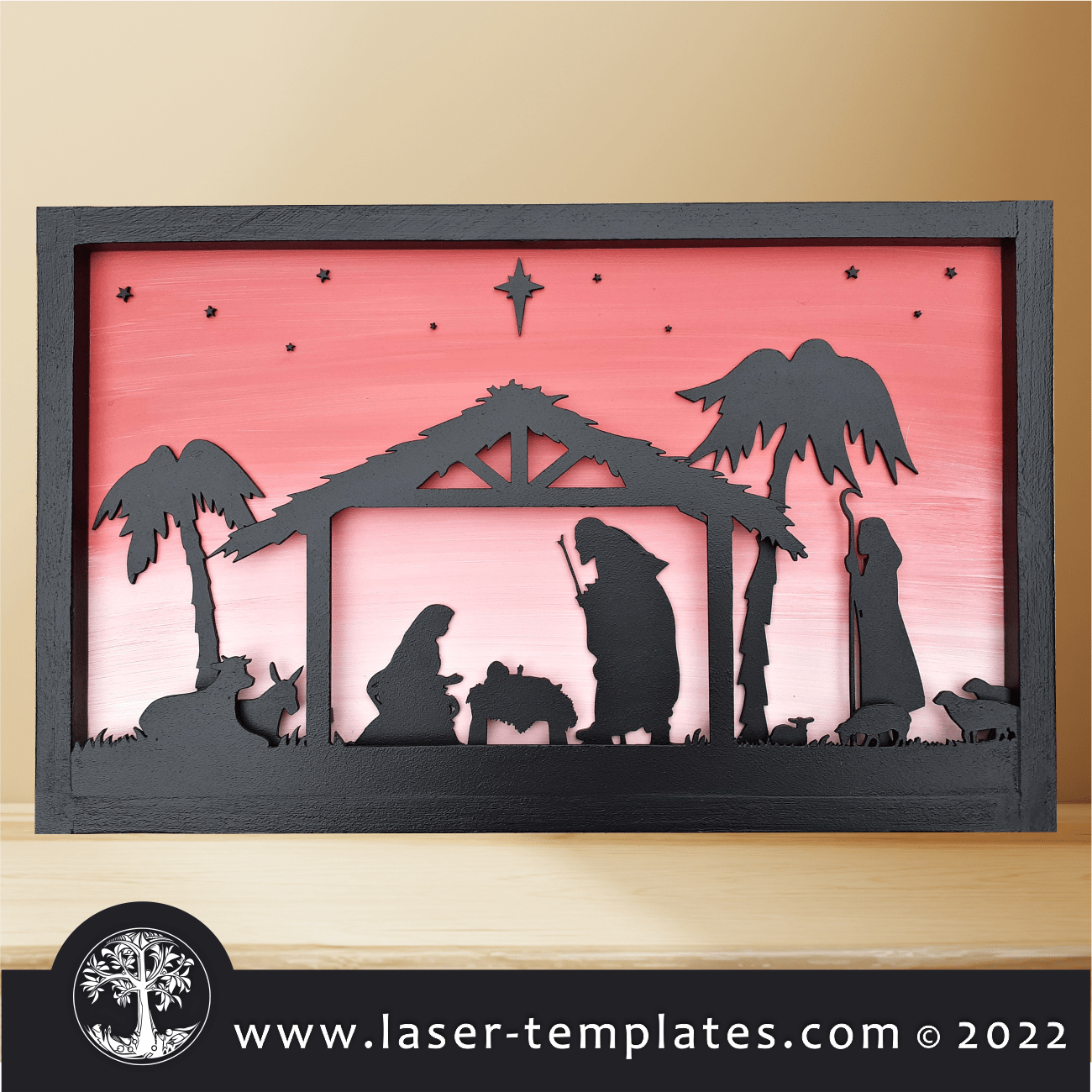 3D Wall Art - Nativity Scene – Laser Ready Templates