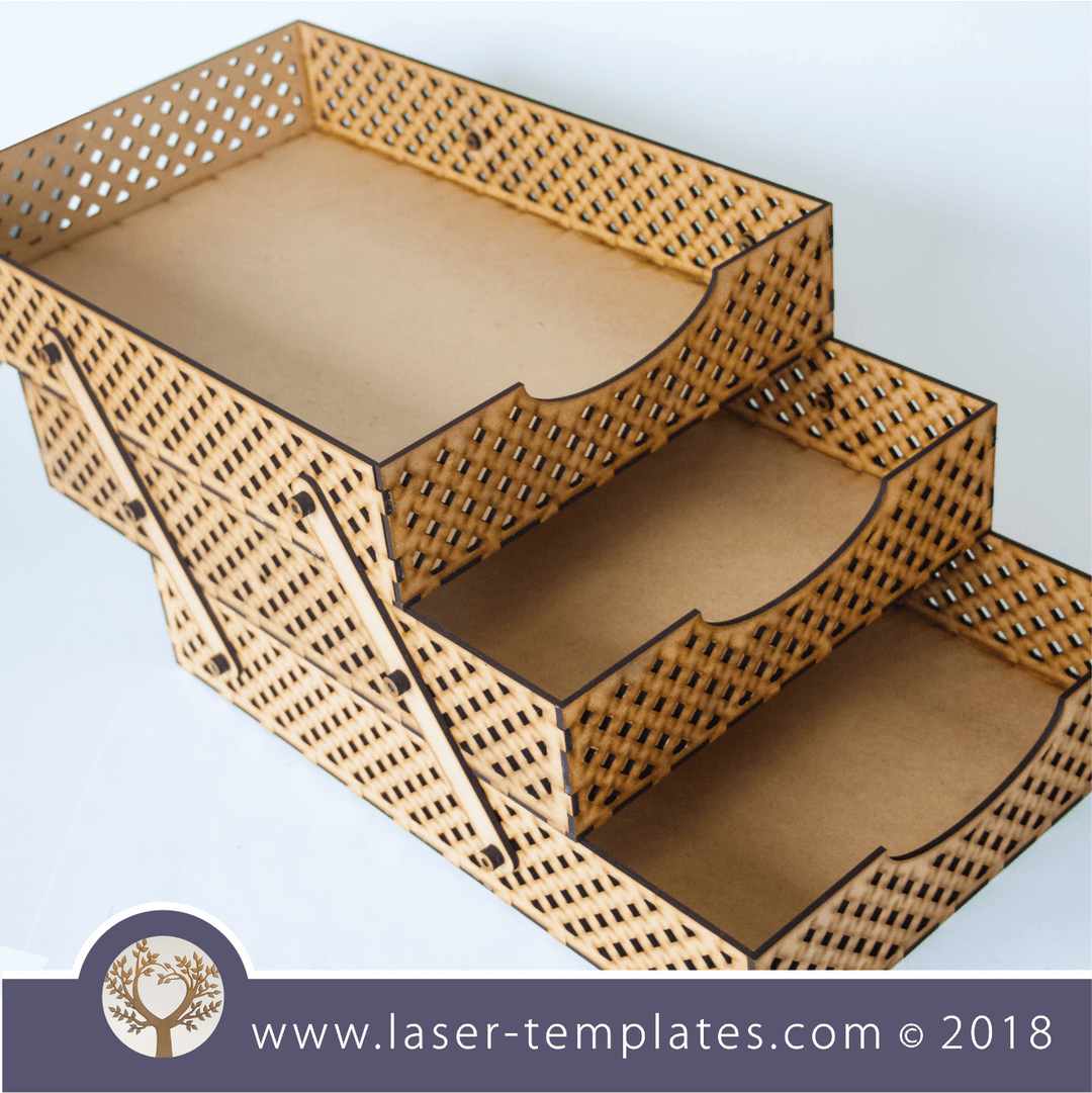 3mm, 3-Tier In / Out Tray – Laser Ready Templates