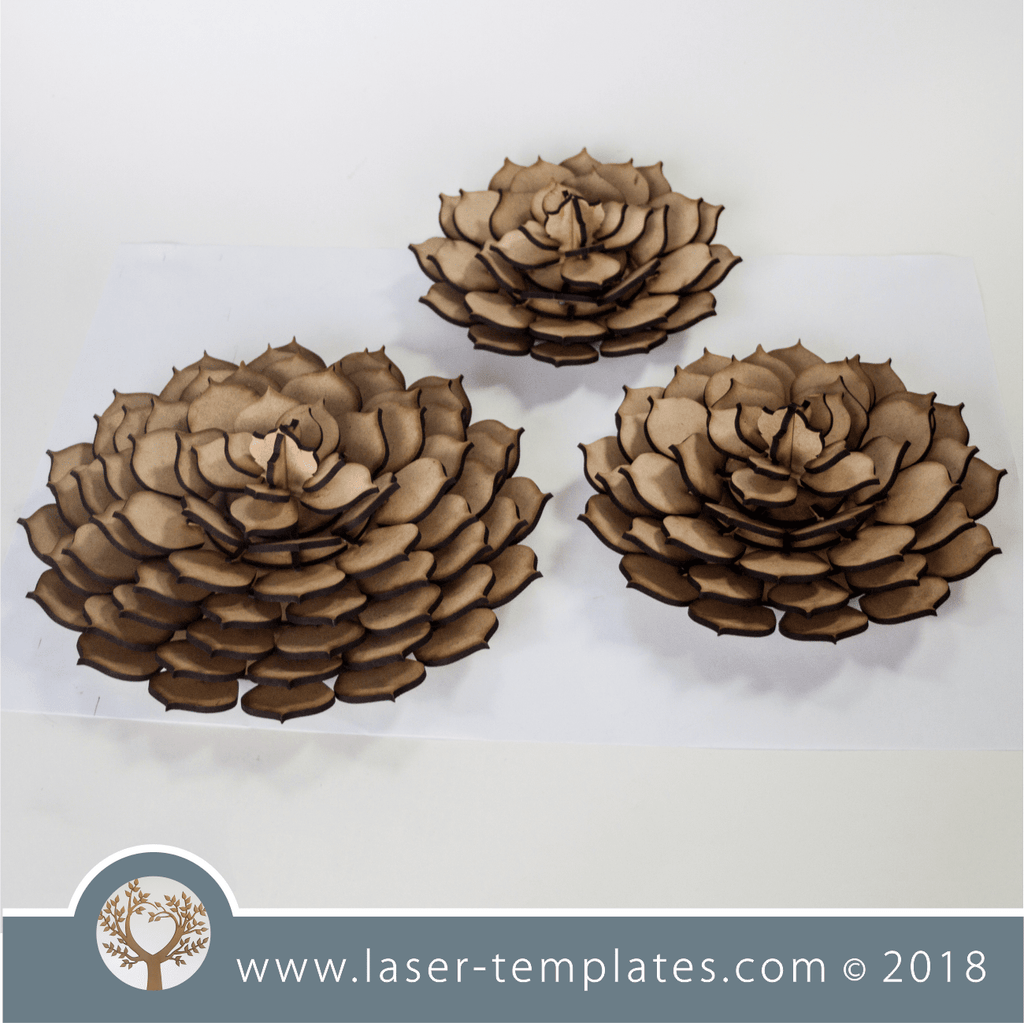 Laser Cut 3mm 3D Water lily template. Buy Online – Laser Ready Templates