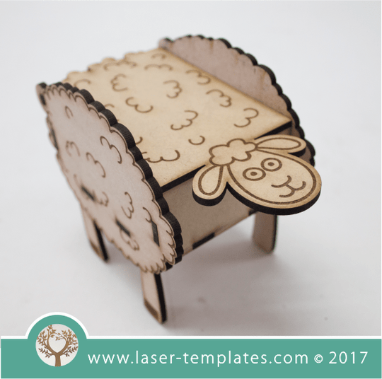 3mm Cute Sheep Box – Laser Ready Templates