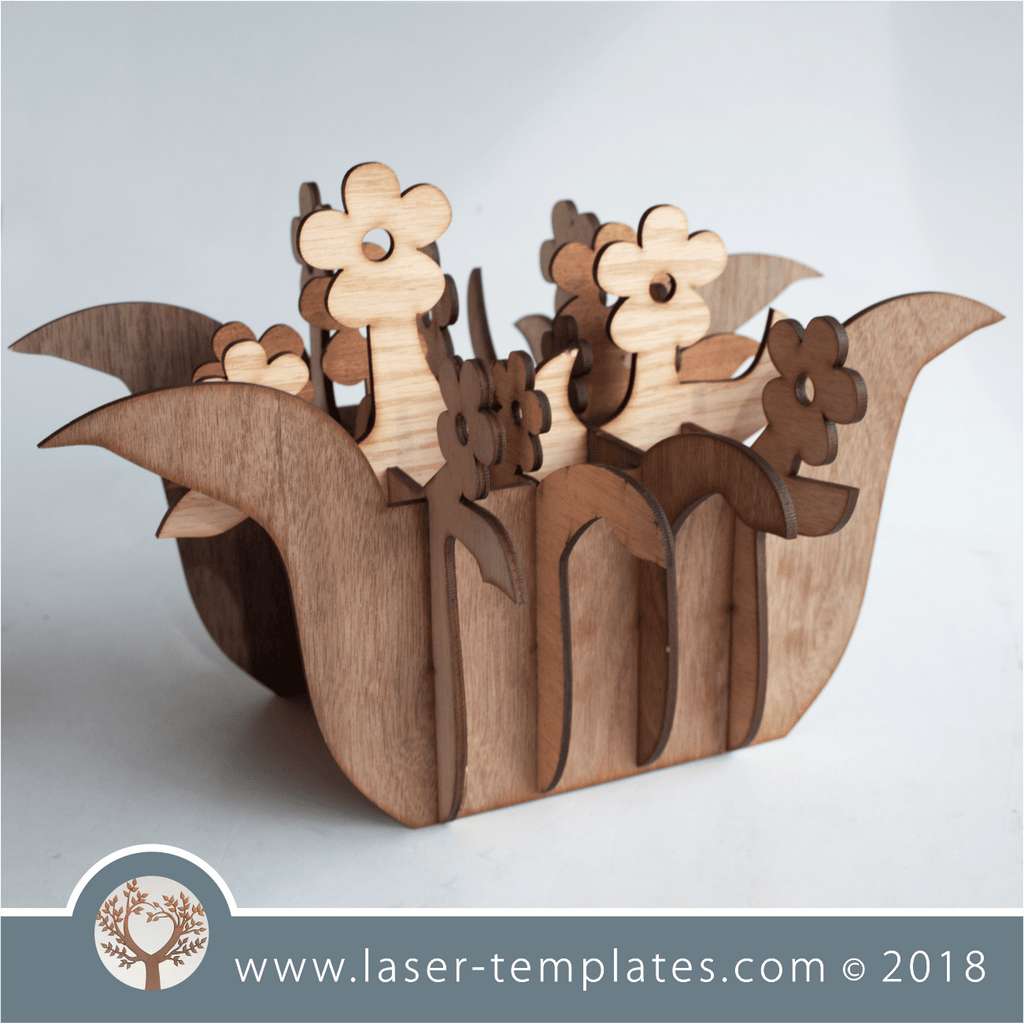 Laser cut template 3mm Decorative Flower Pot – Laser Ready Templates