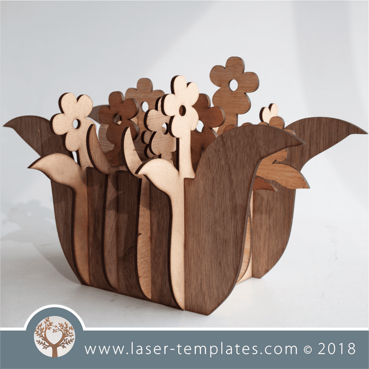 Laser cut template 3mm Decorative Flower Pot – Laser Ready Templates