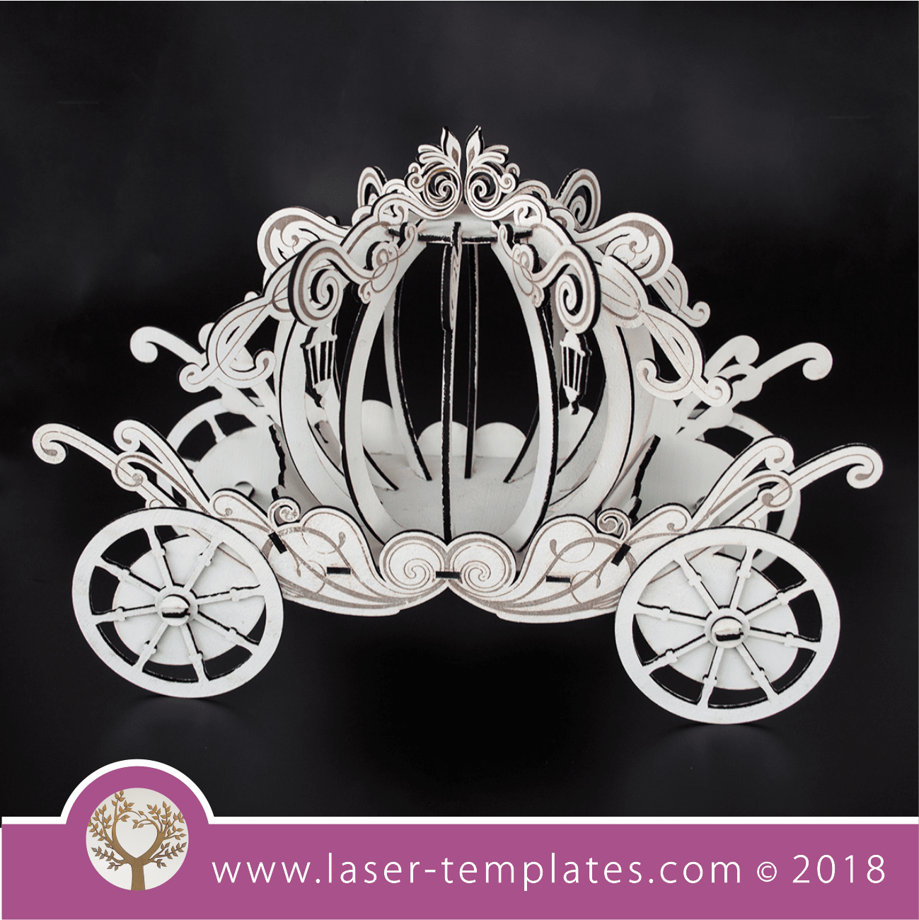 Laser cut 3mm Fairytale Carriage – Laser Ready Templates