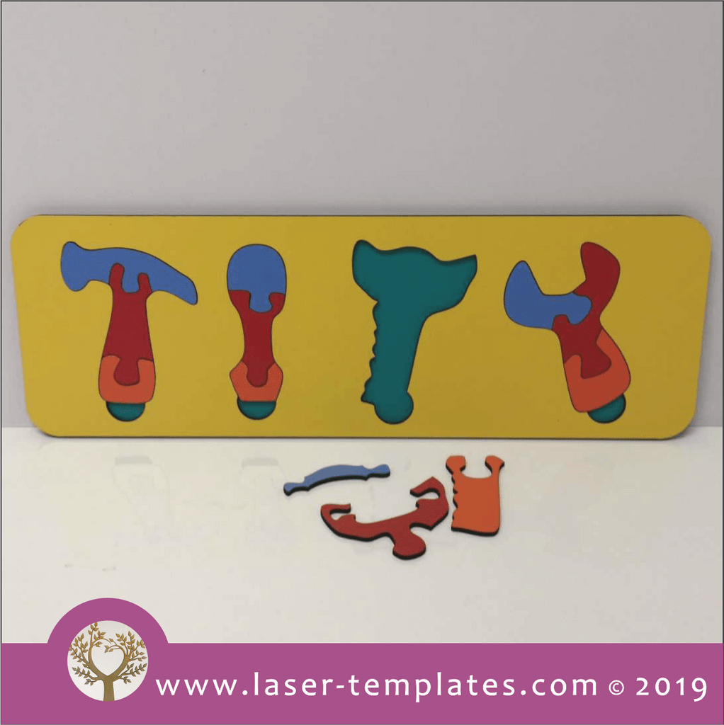 Laser cut template for 3mm Kids Toy Tool Puzzle – Laser Ready Templates