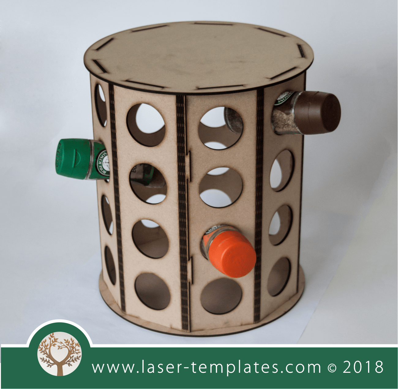Laser Cut Spice Rack template with living hinge. Shop 1000s designs ...