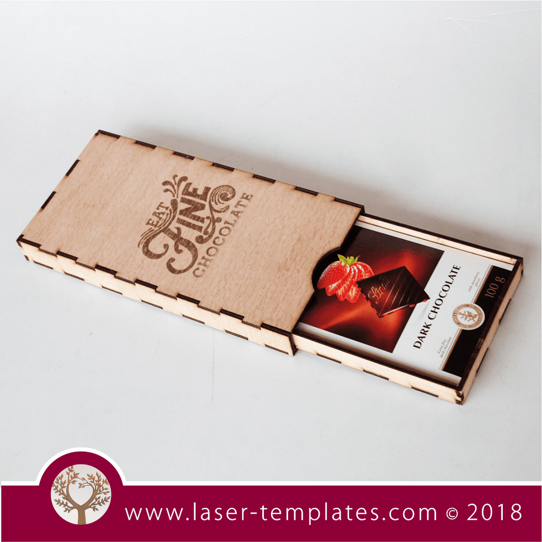 Laser cut template - 3mm Sliding Chocolate Gift Box – Laser Ready Templates