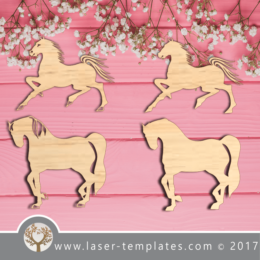 Laser Cut 4 Horse Template Design, Search 1000's Of Laser Templates ...