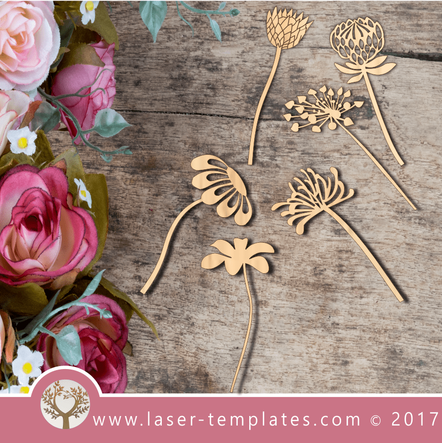 Laser cut Flower template – Laser Ready Templates