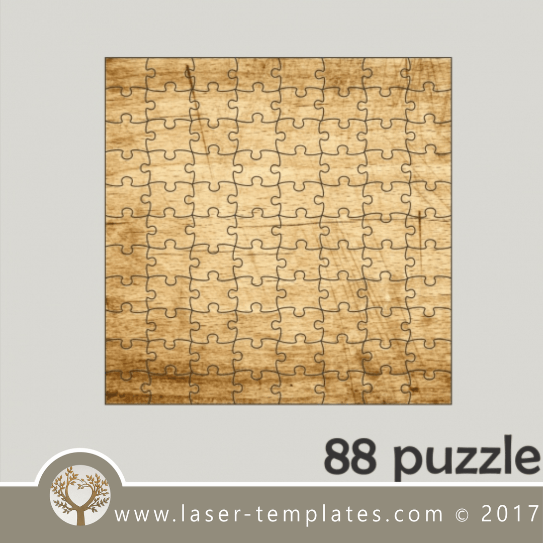 88 puzzle template, laser cut squire puzzle pattern. Single line cut ...