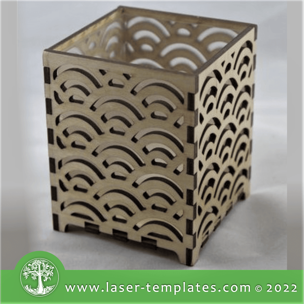 Abstract Pattern Crescents Tealight Candle Holder – Laser Ready Templates