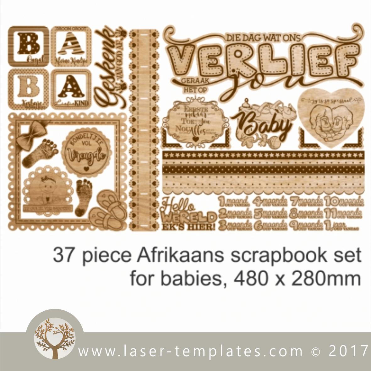 Scrapbook Afrikaans design template download. Laser cut template online ...