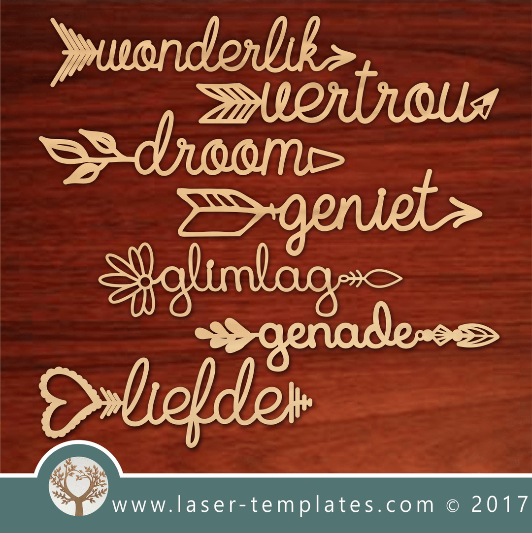 Laser cut word-arrow templates. Online pattern store. Free vectors ...