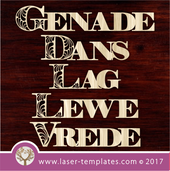 Laser cut Afrikaans Words, search 1000's of pattern design templates ...