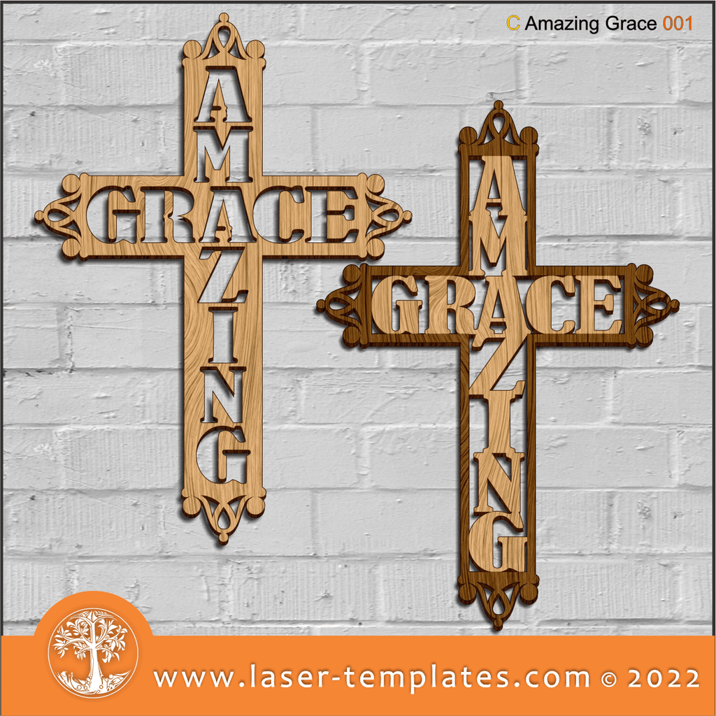 Amazing Grace Cross – Laser Ready Templates
