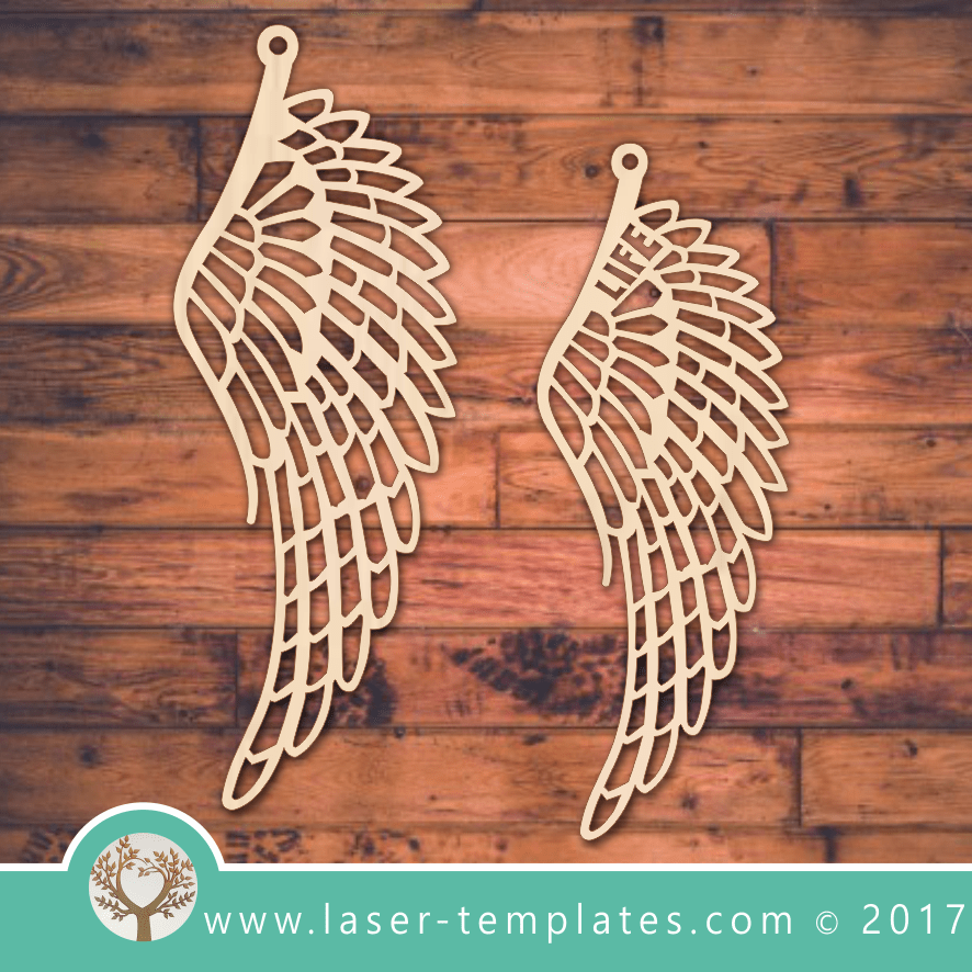 Angel Wings laser cut template, download vector designs – Laser Ready ...
