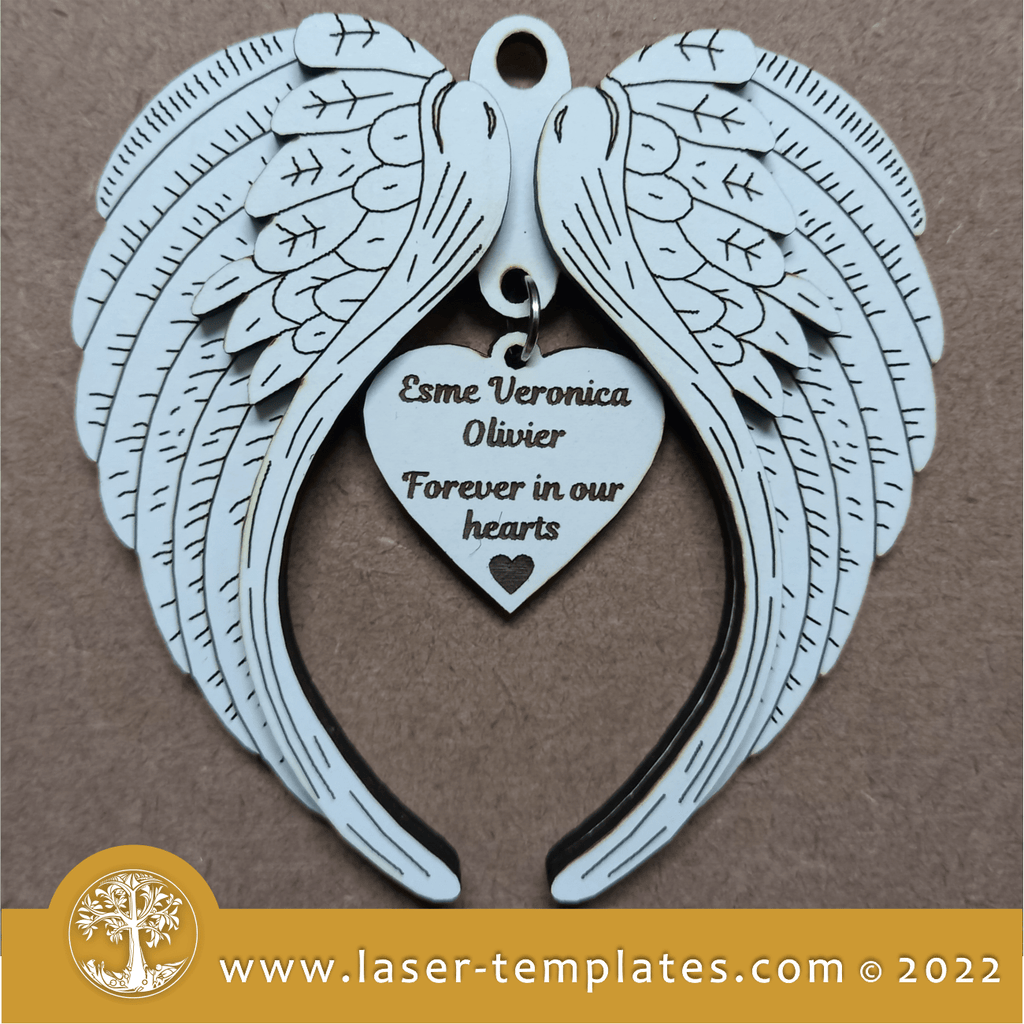 Angel Wings Ornament – Laser Ready Templates