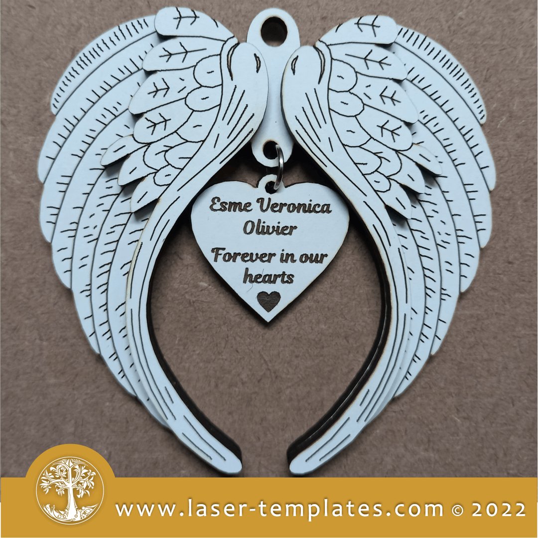 Angel Wings Ornament – Laser Ready Templates