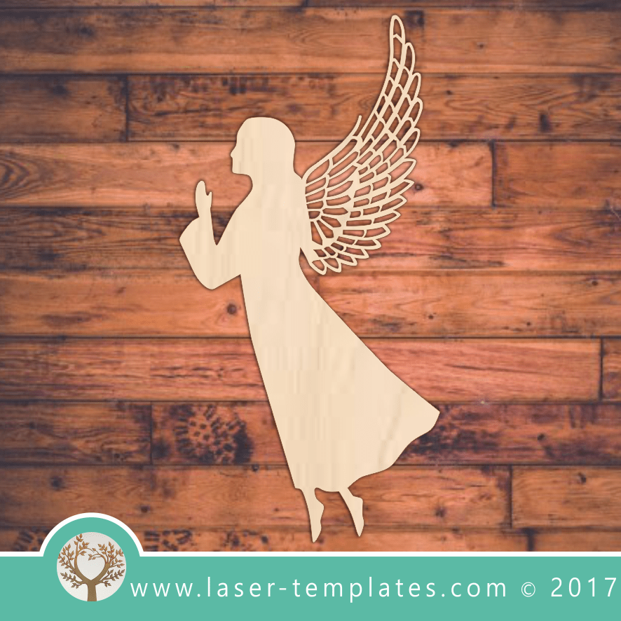 Angel with Wings laser cutting design template. – Laser Ready Templates