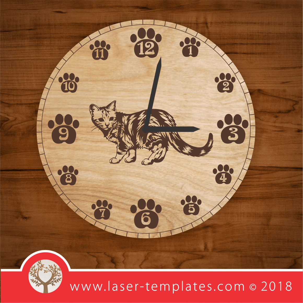 Laser Cut Animal Clock 1 Template. Shop designs online – Laser Ready ...